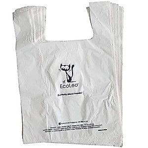 EcoLeo Liners, Litter-Robot 3 Compatible, Compostable New & Improved, Plastic-Free bags with Handles, Thick, for Automatic Litter Box Waste Drawers (50-Count)