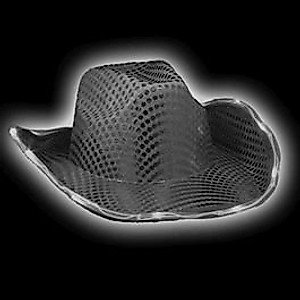 blinkee LED Flashing Cowboy Hat with Black Sequins