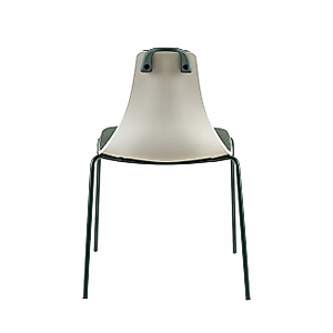 HESIEU Dining Chair Set of 2, Leisure Chair with Color-Blocking Cushions, Tilted 15°, Iron Legs with Silent Cushions, Double Back Support, Suitable for Dining Rooms, bedrooms and Living Rooms (Green)