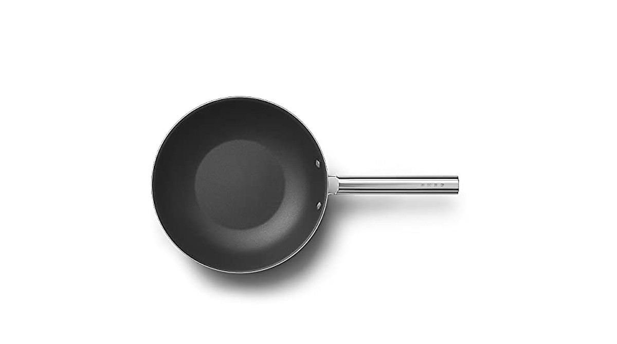 Smeg Cream 12-Inch Wok - Premium Non-Stick Cookware