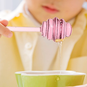 BESTonZON Honey Stirrer Honey Jar Dipper Honey Dipper Syrup Dippers Coffee Honey Twirler Kitchen Stirring Rod Honey Stick Cocktail Stirrers Multi-function Stirring Stick Glass Mix Honeycomb