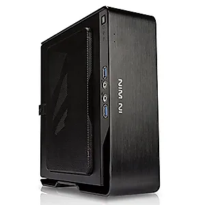 InWin Chopin SECC Mini-ITX Tower Case 150W Power Supply with 4 colors stickers inside, Black Aluminum