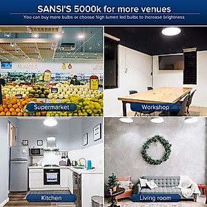 SANSI 250W Equivalent LED Light Bulb, 4000 Lumens Super Bright LED Light Bulb, E26 A21 5000K Daylight Led Light Bulbs Non-Dimmable, 22-Year Lifetime, 2 Pack 27W Energy Saving LED Bulb for Home Garage