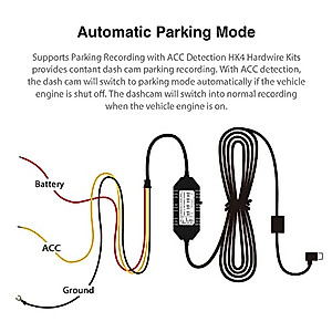 VIOFO HK4 Acc Hardwire Kit, USB-C Hard Wire Kit for T130, A139Pro, WM1, A229Duo, A119MINI Dash Cam, Low Voltage Protection for Parking Mode
