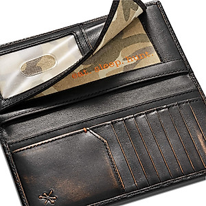 House of Jack Co. DEER Long Wallet For Men | Full Grain Leather With Hand Burnished Finish | Long Bifold Wallet | Rodeo Wallet | Deer Hunter Gift