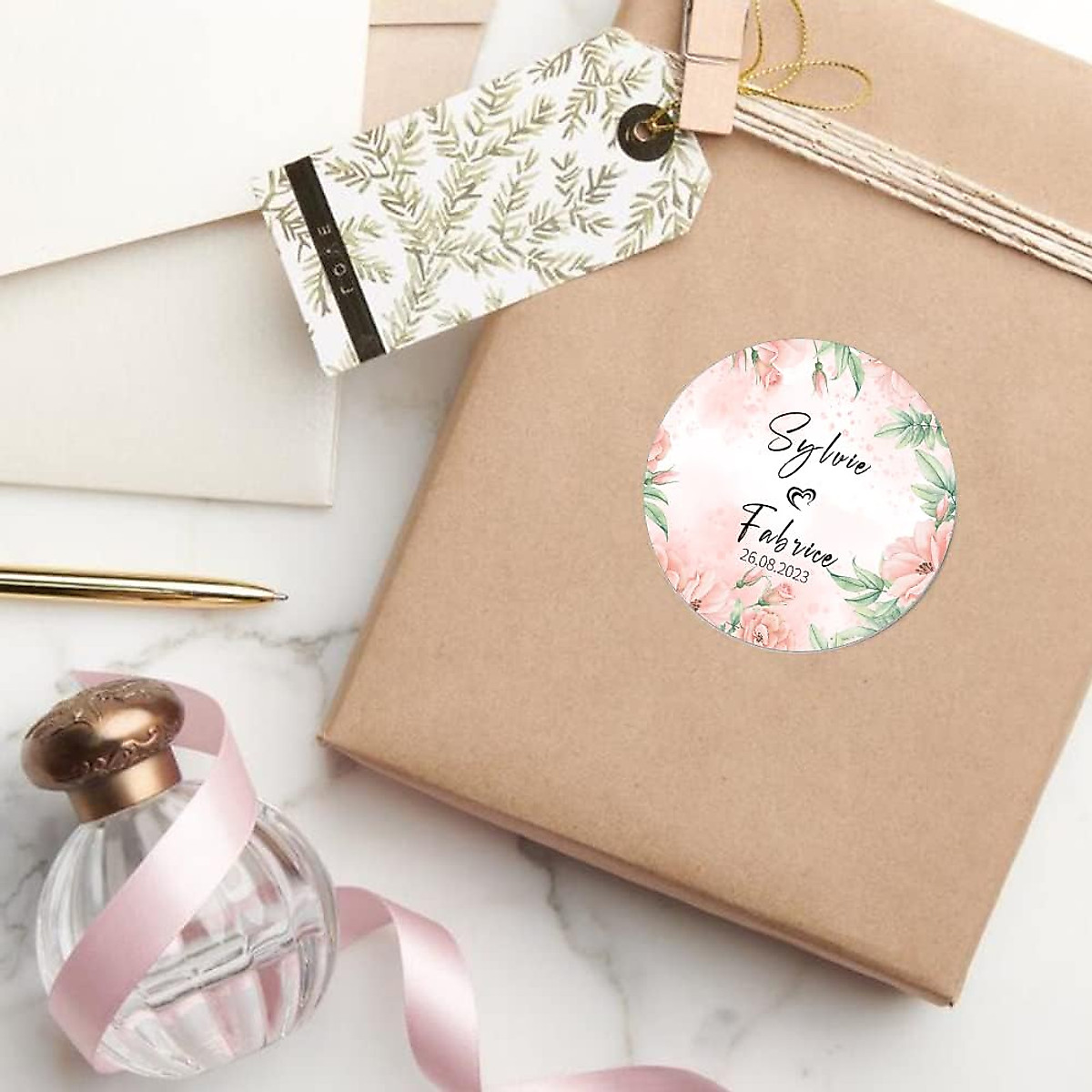 Youdian Custom Stickers Personalized Stickers Lables for Businesses Logo and Name,Birthday Party Baby Candy Candle Gift Boxes Wedding Favors Labels Thank You Stickers (Vinyl Stickers)