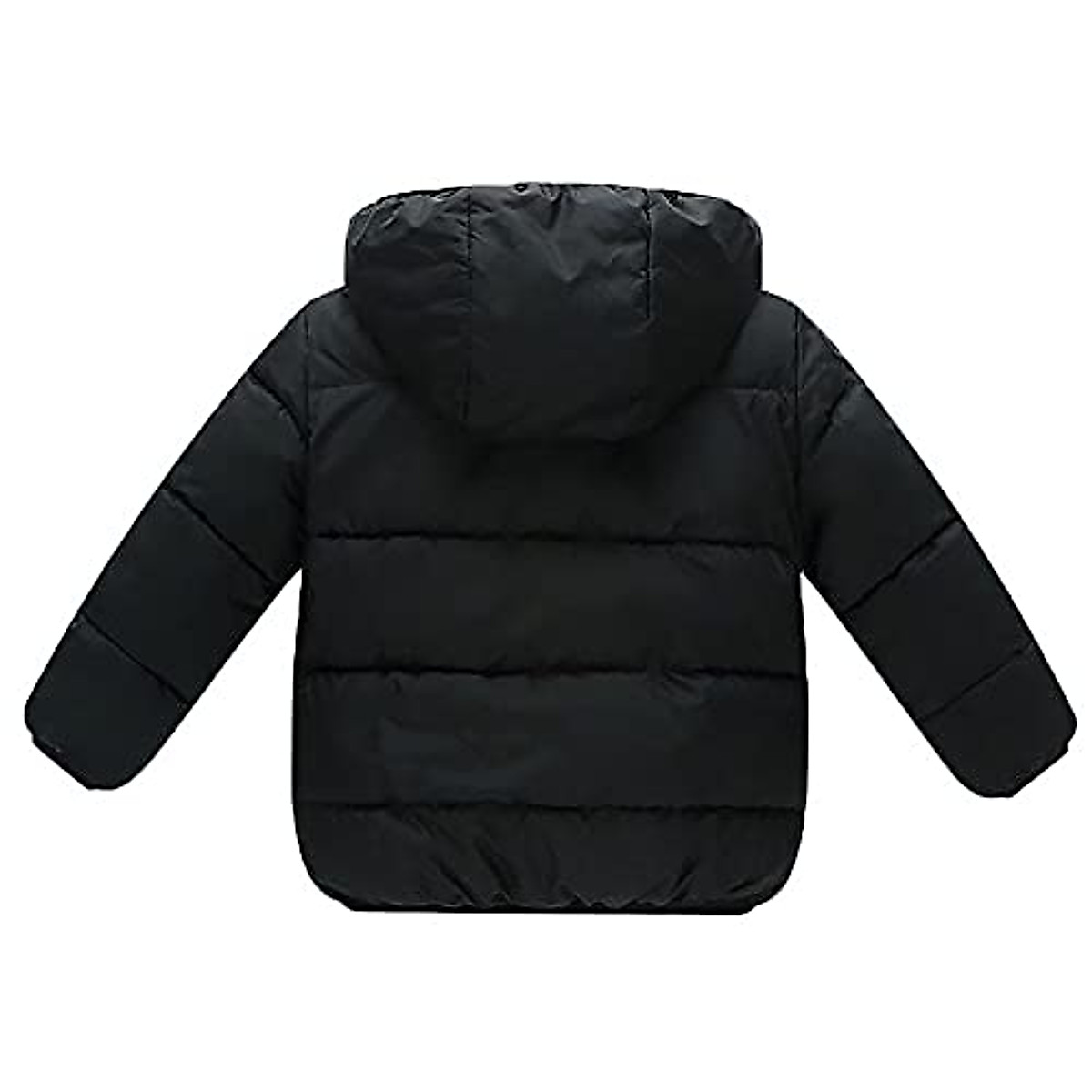 Baby Girls Boys' Winter Fleece Jackets with Hooded Toddler Cotton Dress Warm Lined Coat Outer Clothing (Black, 2-3T)