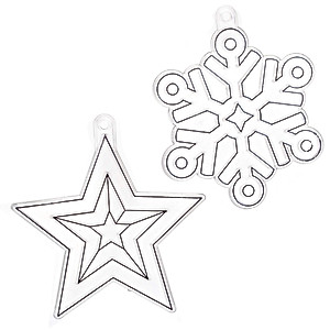 Baker Ross AT294 Christmas Suncatcher Decorations,Acrylic - Pack of 10, Festive Arts and Craft, assorted