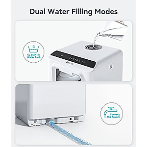 ecozy Portable Dishwasher Countertop, Mini dishwasher with a Built-in 5L Water Tank, No Hookup Needed, 6 Programs, Extra Dry Function for Apartments, Camping and RV, White