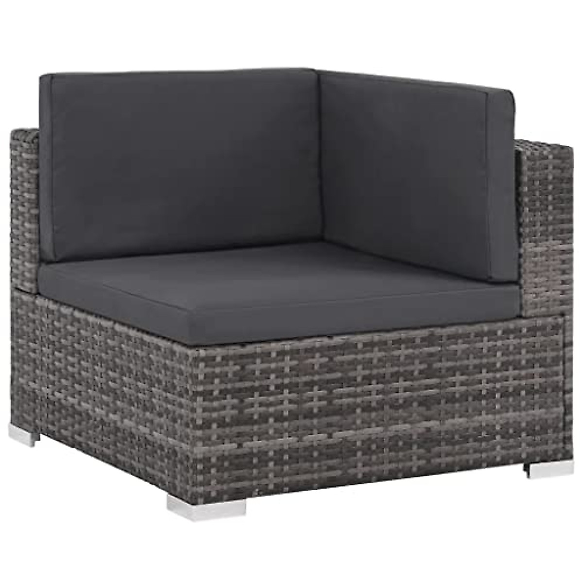 vidaXL 12 Piece Garden Lounge Set with Cushions Poly Rattan Gray