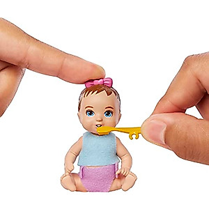 Barbie Skipper Babysitters Inc Baby Small Doll & Accessories, First Tooth Playset with Appearing & Disappearing Tooth