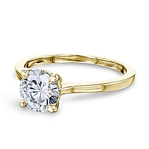 Kobelli 1ct Round Forever One Moissanite Solitaire Ring - yellow-gold / 5.5