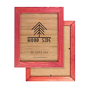 Rustic Wooden Picture Frames 8x10 - Red - Set of 2-100% Natural Eco Solid Wood and High Definition Real Glass for Wall Hanging Photo Frame