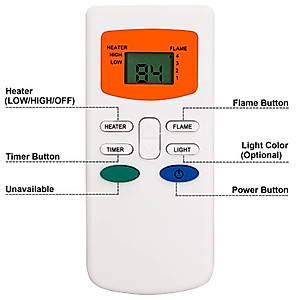 Replacement Remote Control for HHT Simplifire Electric Fireplace Heater Remote-SF-ELEC SF-BI30-E SF-BI36-E SF-PP23-E SF-PP26-E