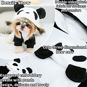 MESHEEN Dog Sweaters for Puppy and Cats Made of Skin Friendly Soft Double Face Fleece Fabric Keep Your Pet Cozy, Dog Jacket Use Cute Panda Ears Hooded Design