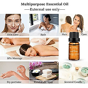 Vanilla Essential Oil - Pure and Natural Vanilla Essential Oil for Diffuser & Aromatherapy, Skin Care, Soap Making and Home Fragrance - 10ML