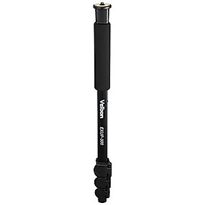 Velbon EXUP-300 Monopod 409300 4-Stage Lever Lock Leg Diameter 0.8 inch (20 mm) Small, Head Sold Separately, Base Diameter 1.1 inches (28 mm), Aluminum Legs