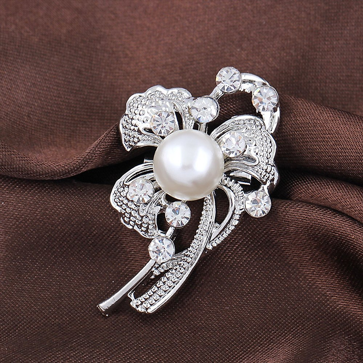 12pcs lot silver plated crystal rhinestone wedding brooches pins