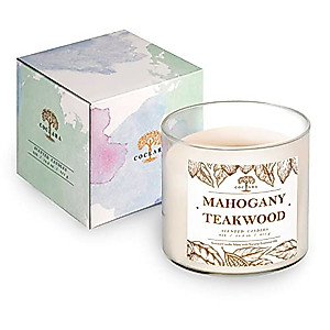 Mahogany Teakwood Candles,Scented Candles with 2 Wicks,Chirtmas,Birthday Gifts for Women,Men,Girlfriend,Boyfriend,14.5oz