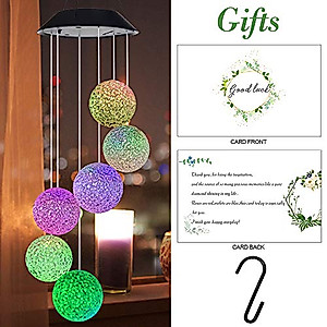 Yard Decor Lights,Crystal Ball Solar Wind Chimes Outdoor,2023 for All mom/Women/Grandma/Daughter/Aunt/Friend/Wife and Sister,Gardening Gift, Birthday Gift, Garden Decor