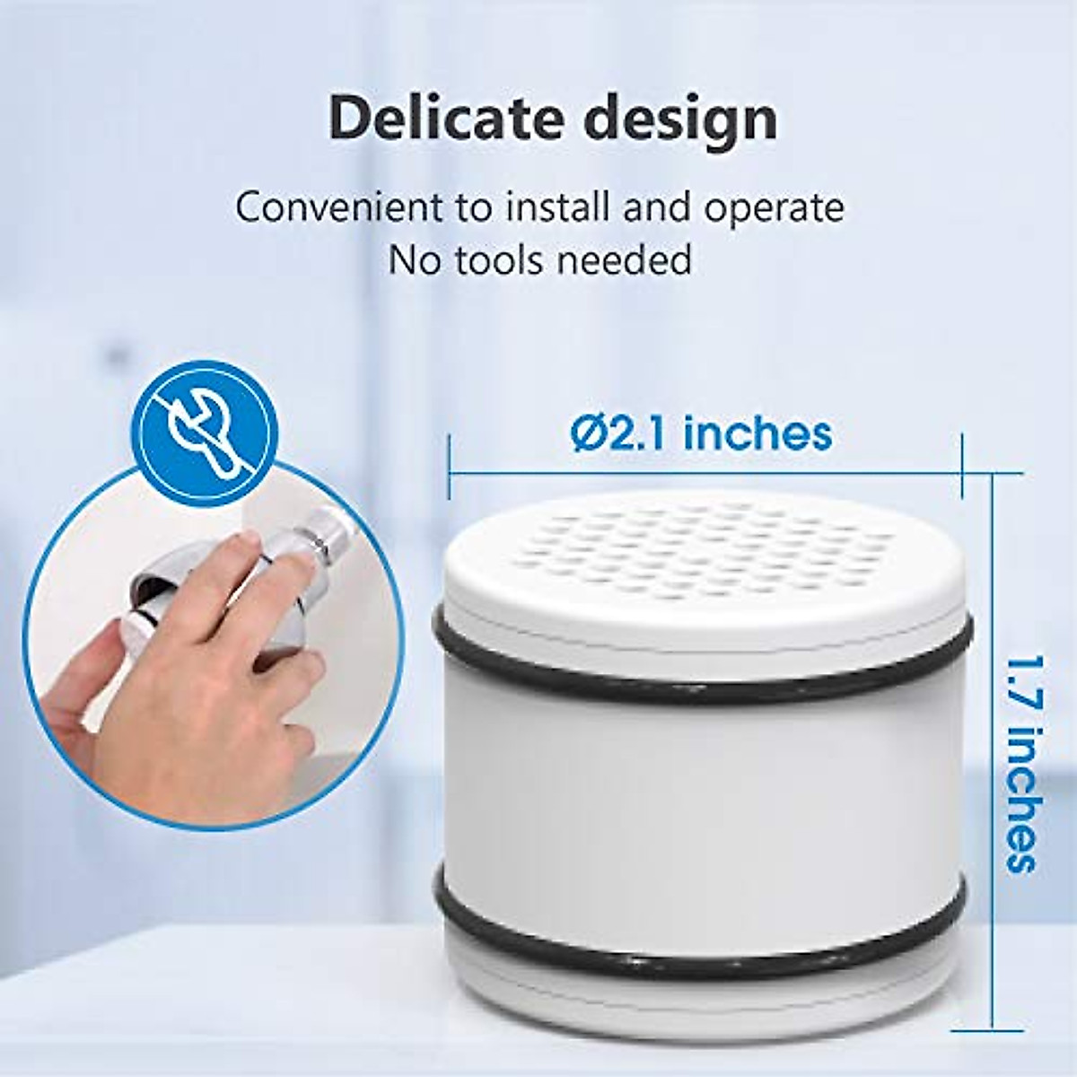 Waterspecialist WHR-140 Shower Filter Replacement Cartridge for Culligan® WHR-140, WSH-C125, ISH-100, HSH-C135, Shower Head Water Filter, with Advanced KDF Filtration Material, Pack of 2