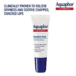 Aquaphor Lip Repair Ointment - Long-lasting Moisture to Soothe Dry Chapped Lips - .35 fl. oz. Tube