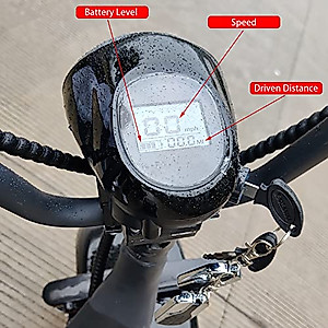 eHoodax 3000w Fat tire Electric Scooter with 2 Seats，Adults Citycoco Scooters Up to 32 Mph & 60V 20Ah Lithium Removable Battery with Alarm Anti-Theft Device US Charger (20AH)