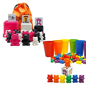 Skoolzy Rainbow Counting Bears - Size Matching Bear Cups