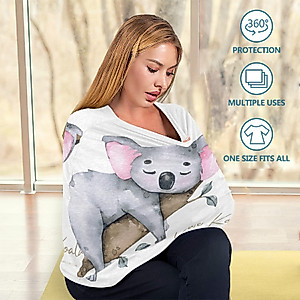 Nursing Cover Breastfeeding Scarf Cartoon Cute Koala - Baby Car Seat Covers, Infant Stroller Cover, Carseat Canopy(801e)