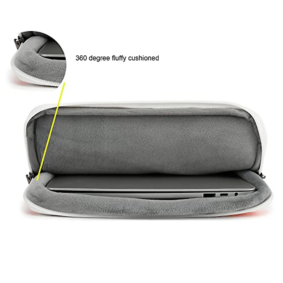 SANFAN 360 Protective Laptop Sleeve Case Bag, Cover with Handle and Luggage Strap for iPad 12.9 inch, MacBook Pro Air 13" and 12.5 inch-13.3 inch Screen Devices (Stones)