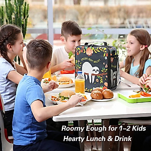 ALAZA Sloth Lunch Bag Insulated Lunch Box Large Freezable Lunch Boxes Cooler Meal Prep Lunch Tote Follow Your Dreams with Shoulder Strap for Women Boys Girls