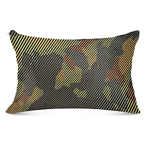 Green Brown Striped Camouflage Pillowcase for Hair and Skin Body Pillow Cover Pillow Case King Size 20"X 40" Super Soft Pillow Case with Zipper for Men