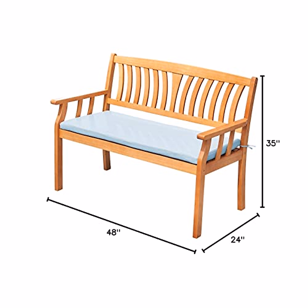 VIFAH V1963 Kapalua Honey Nautical Eucalyptus Wooden Outdoor Garden Bench