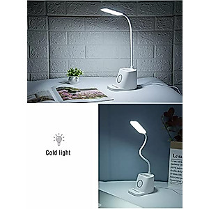 Wireless Phone Charger Table lamp with Pen Holder Minimalist led Desk lamp (White)