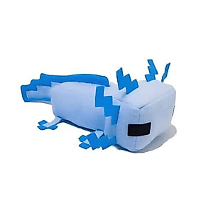 Yi jia hui Axolot Plush Plush Stuffed Toy Soft Throw Pillow Decor for Video Game Fans, Perfect for Kids Birthday Party, Halloween, Christmas, Games, Kids Student Gifts (Blue)