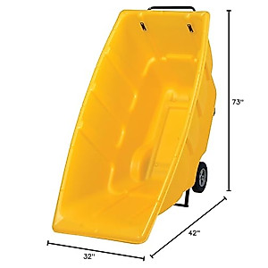 Vestil TDT-100-LD-YELLOW Plastic Light Duty Tilt Truck 1 Cubic Yard 850 Lb. Capacity Yellow