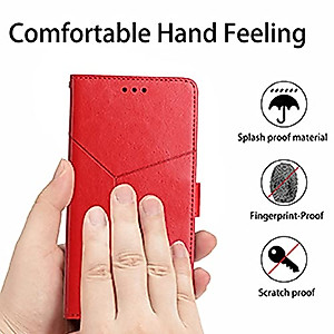 Fansipro Wallet Folio Case for Oppo RENO2 Z, Premium PU Leather Slim Fit Cover for RENO2 Z, 2 Card Slots, 1 Transparent Photo Frame Slot, Anti-Oil, Red [1 Piece]