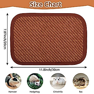 SAWMONG 4 Pack Hamster Cooling Mat, Hamster Cage Liners Mats, Cool Mat for Guinea Pigs, Cooling Pad for Rabbit, Washable & Fast Absorbent Cage Liner for Small Animal(Square)