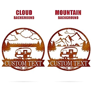 Personalized Retro Camper Outdoor Metal Sign | Camper Decor | Camping Gift | Happy Campers Sign | Custom Camping Name Wall Art | Airstream