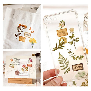 2 Sheets Vintage Rub on Transfer Flower Leaves Stickers 2 Sheet Linen, Clear Rub on Transfer Floral Stickers Decals for Wood Crafts Wine Glass Fabric Scrapbooking Furniture Journaling Cloth(Purple)