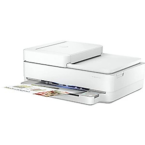 HP Envy 6452e Wireless Inkjet Color All-in-One Printer, Print Copy Scan, 35 Sheet ADF, 2-Side Printing, WiFi USB Connectivity, Instant Ink Ready, Home or Office Inkjet Printers, White (Renewed)
