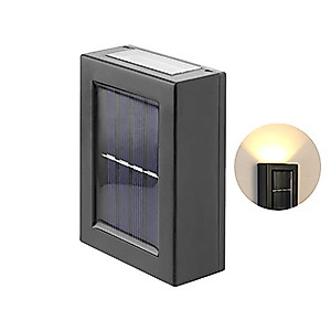 Vxkbiixxcs-o Garden Light, Square Solar Power Garden Light Patio Waterproof Wall Fence Lamp Home Decoration Warm Light