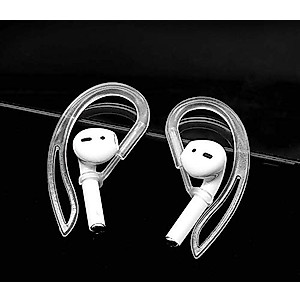 Rayker Earhook Ear Fins Replacement for Airpod, [Anti-Lost] Adjustable Soft Silicone Earbud Hook Earhook, Design for Airpod, Gel, 2 Pairs, Clear