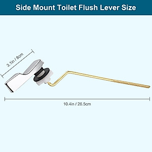 Hygie Rinse Universal Toilet Trip Lever Compatible with American Standard/Mansfield Toilet Handle, Toilet Tank Side/Angle Mount Handle Replacement Kit with Flapper Chain, Chrome