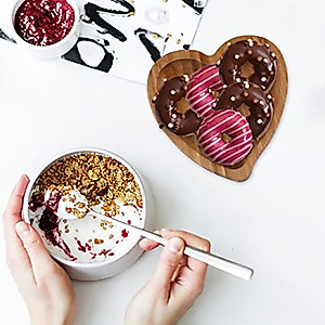 Luxshiny Heart Shaped Wood Serving Tray Decorative Valentine s Day Wedding Tea Set Tray Coffee Table Tray Wooden Food Plate Sushi Board for Bread Fruit Snack