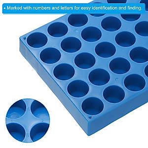 PATIKIL Vial Rack for 20ml Autosampler Vials, 2 Pack Vial Tray Holder 40-Well Stackable Test Tube Rack Vial Holder for Microcentrifuge Tubes, Blue