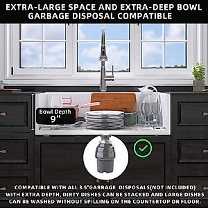 Miuara Farmhouse Sink 33 Inch White Farmhouse Sink Farm Sink Farmhouse Kitchen Sink Apron Sink Fireclay Sink Farmer Sink Undermount Kitchen Sink White Kitchen Sink Single Bowl with Accessories