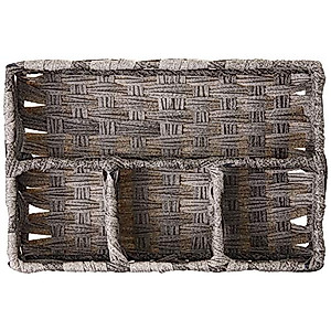 Whitmor Split Rattique 4 Section Tray Gray Wash