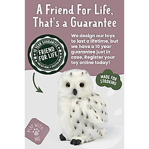 Living Nature Snowy Owl Stuffed Animal | Fluffy Owl | Soft Toy Gift for Kids | 7 inches