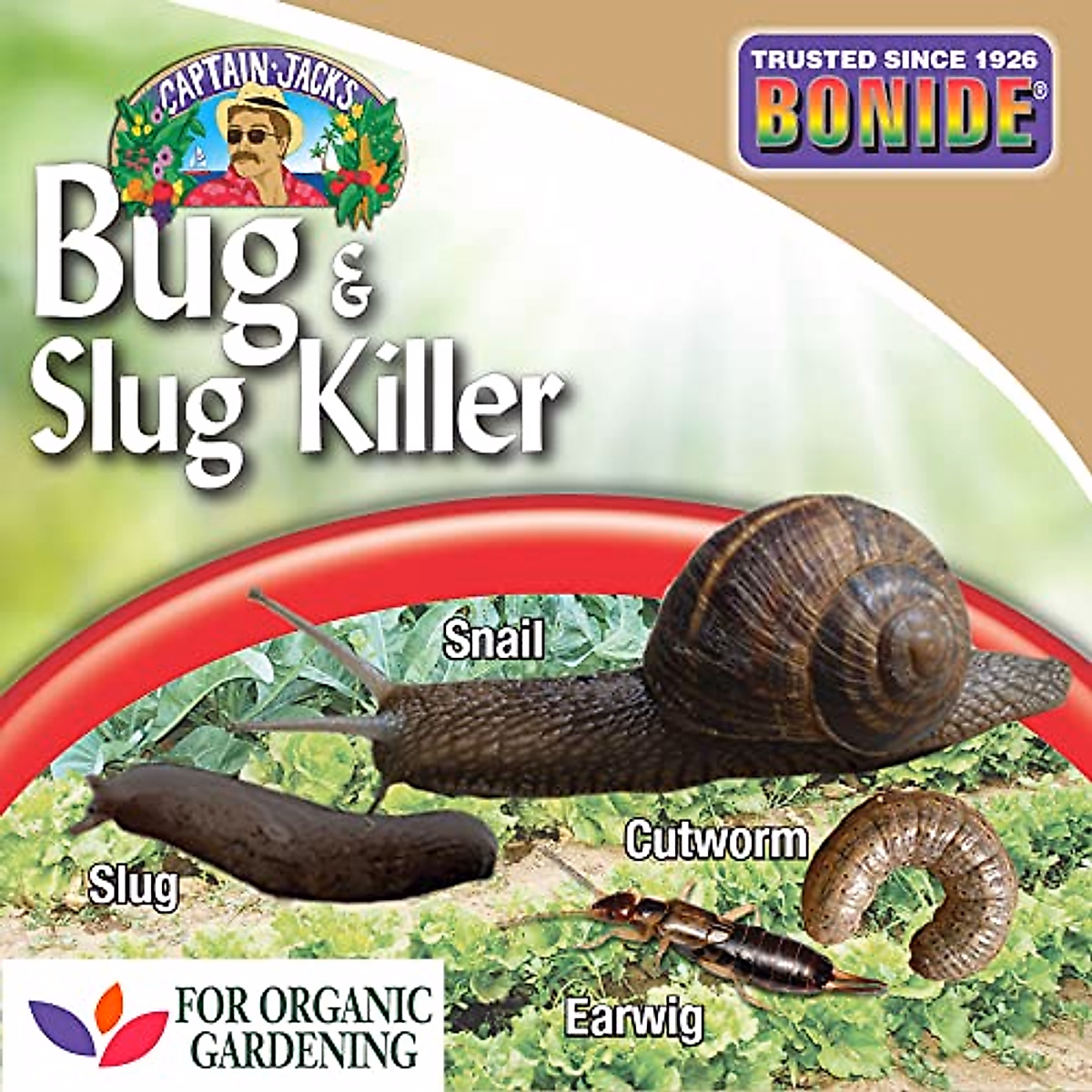 Bonide Captain Jack's Bug & Slug Killer Granules, 1.5 lb. Long Lasting Protection, For Organic Gardening, Safe for Pets